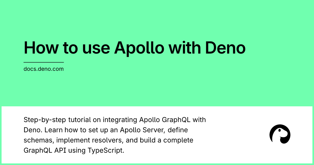 How to use Apollo with Deno