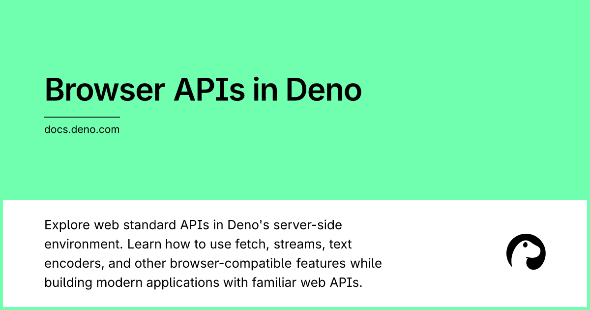 Browser APIs in Deno