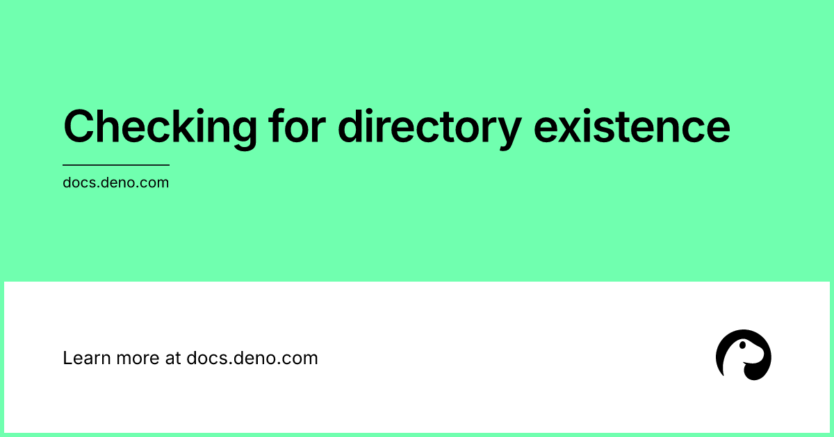 Checking for directory existence