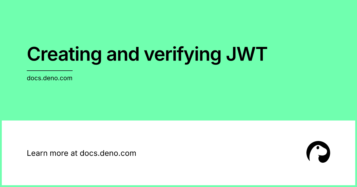 Creating and verifying JWT