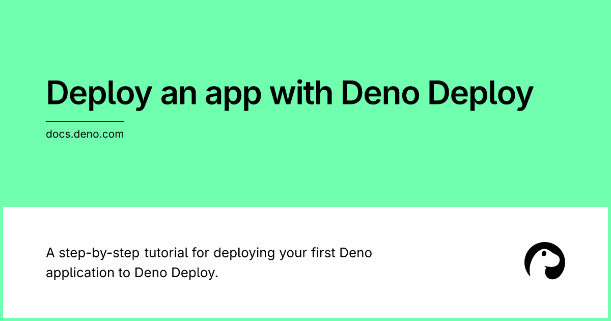 Deploy an app with Deno Deploy