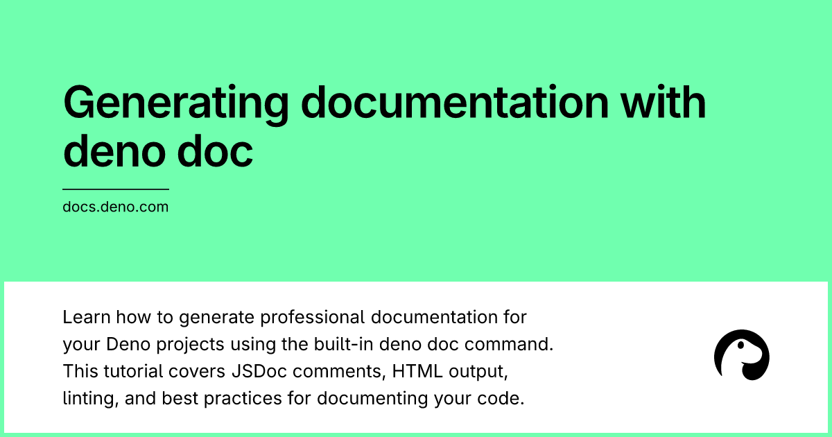 Generating documentation with deno doc