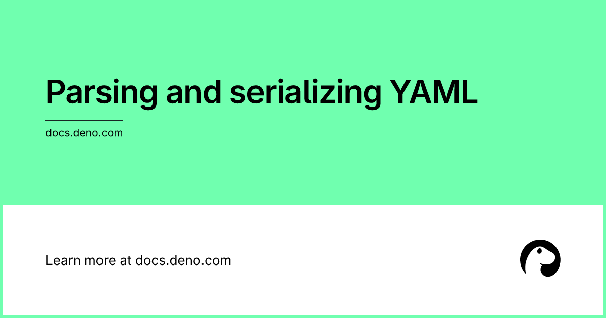 Parsing and serializing YAML