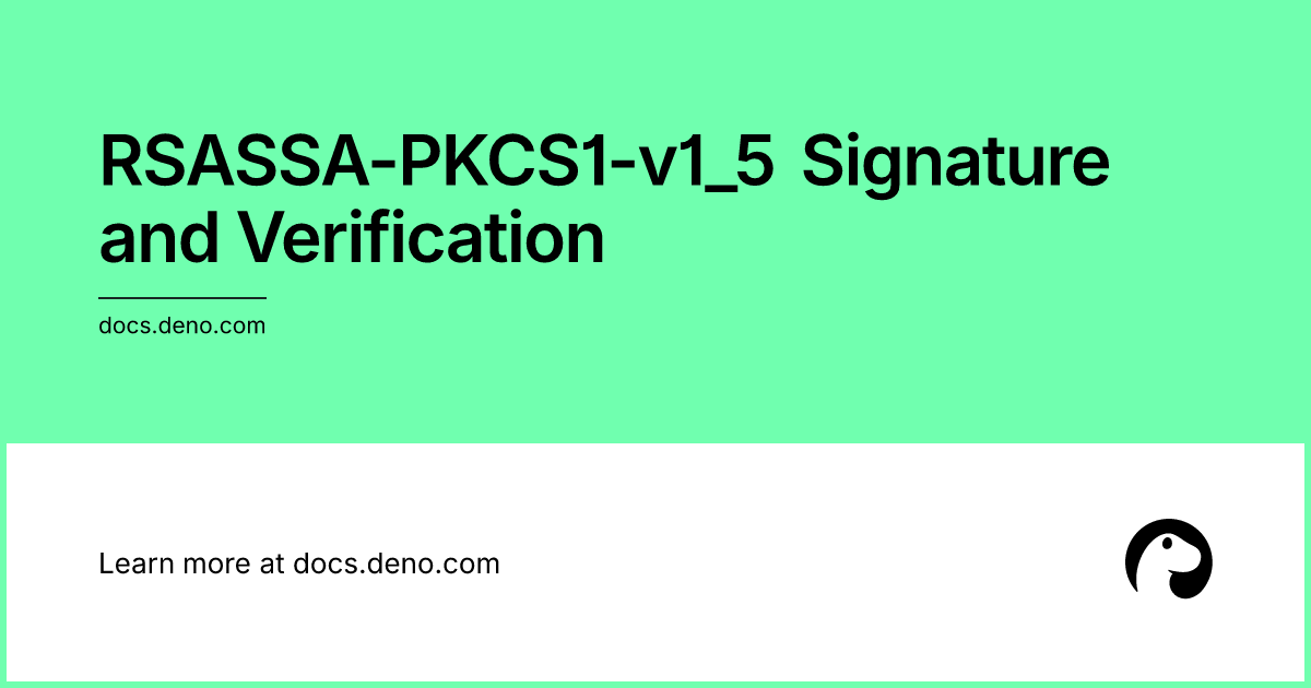 RSASSA-PKCS1-v1_5 Signature and Verification