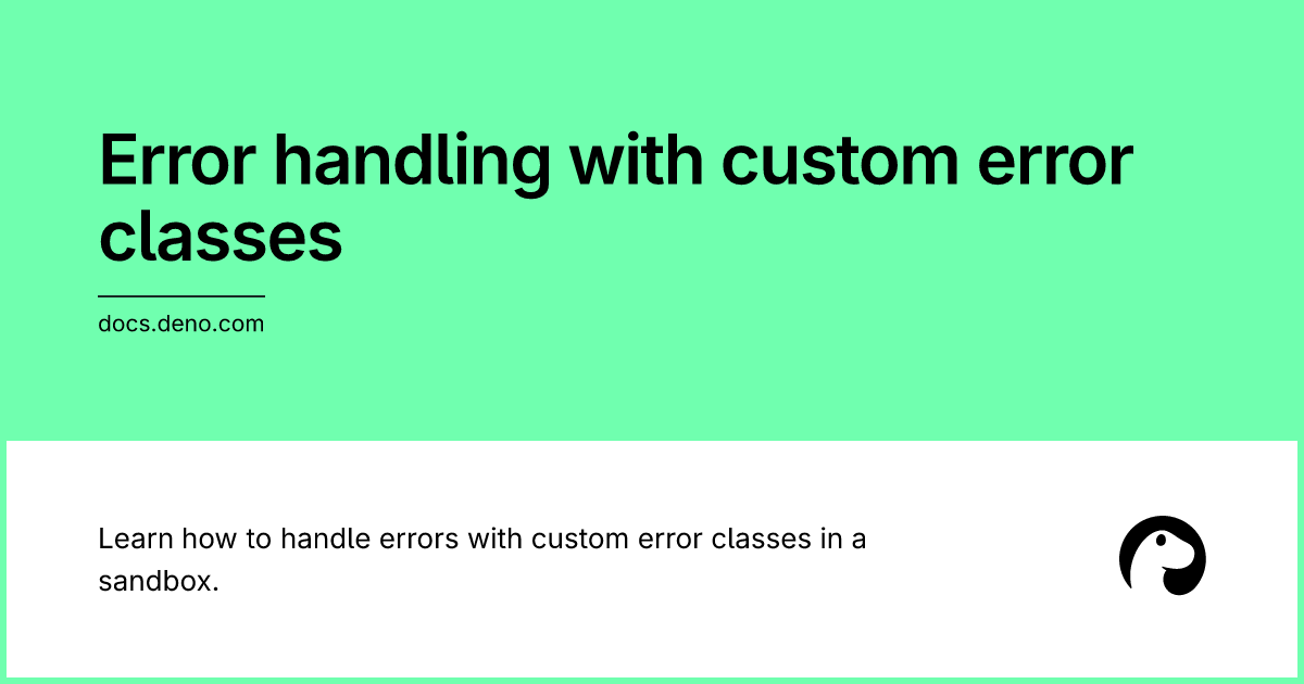 Error handling with custom error classes