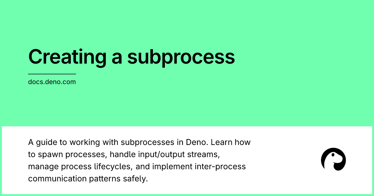 Creating a subprocess
