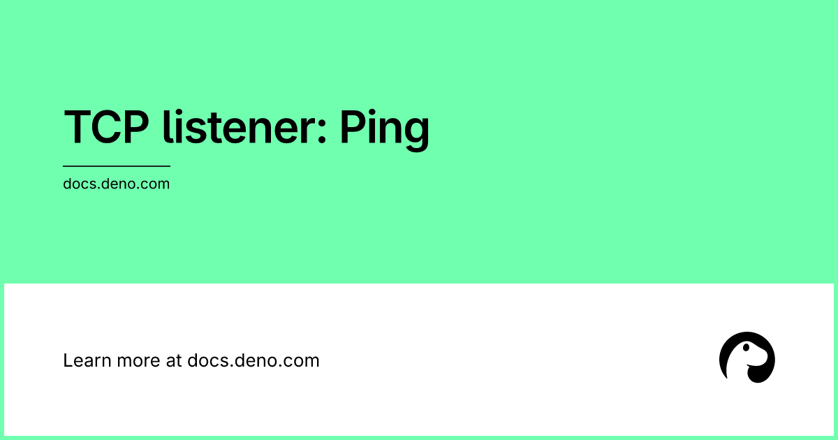 TCP listener: Ping
