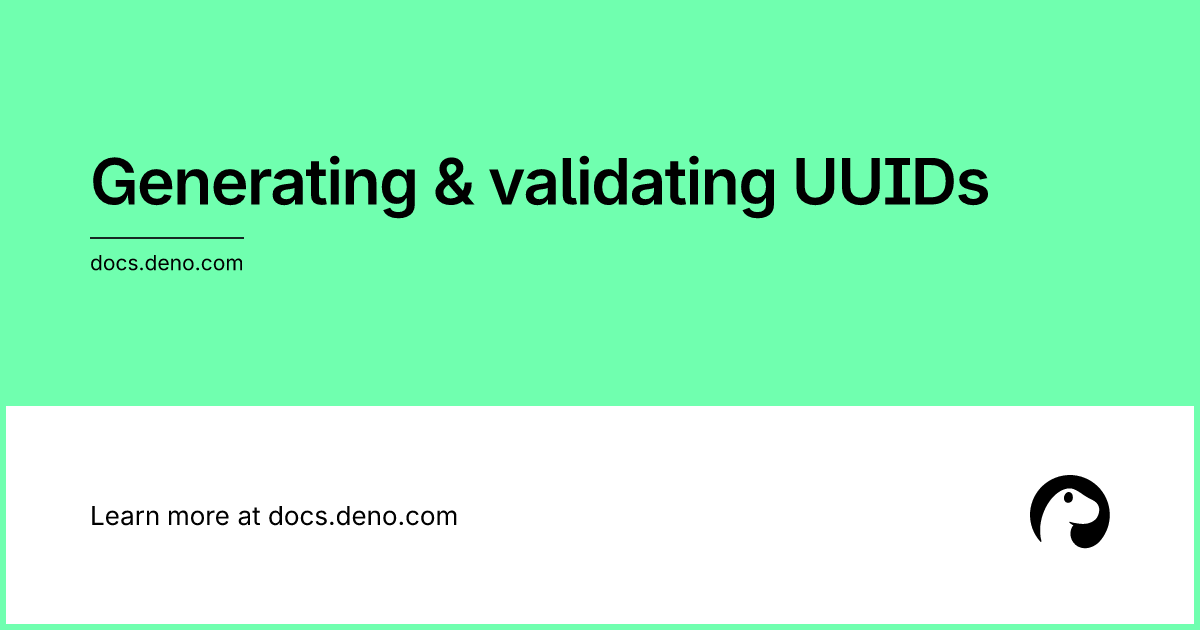 Generating & validating UUIDs