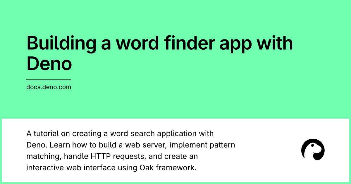 Building a word finder app with Deno