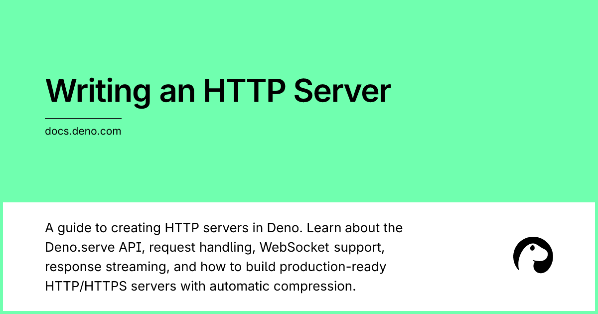 Writing an HTTP Server Writing an HTTP Server
