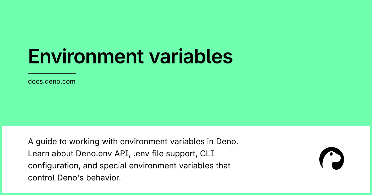 Environment variables Environment variables